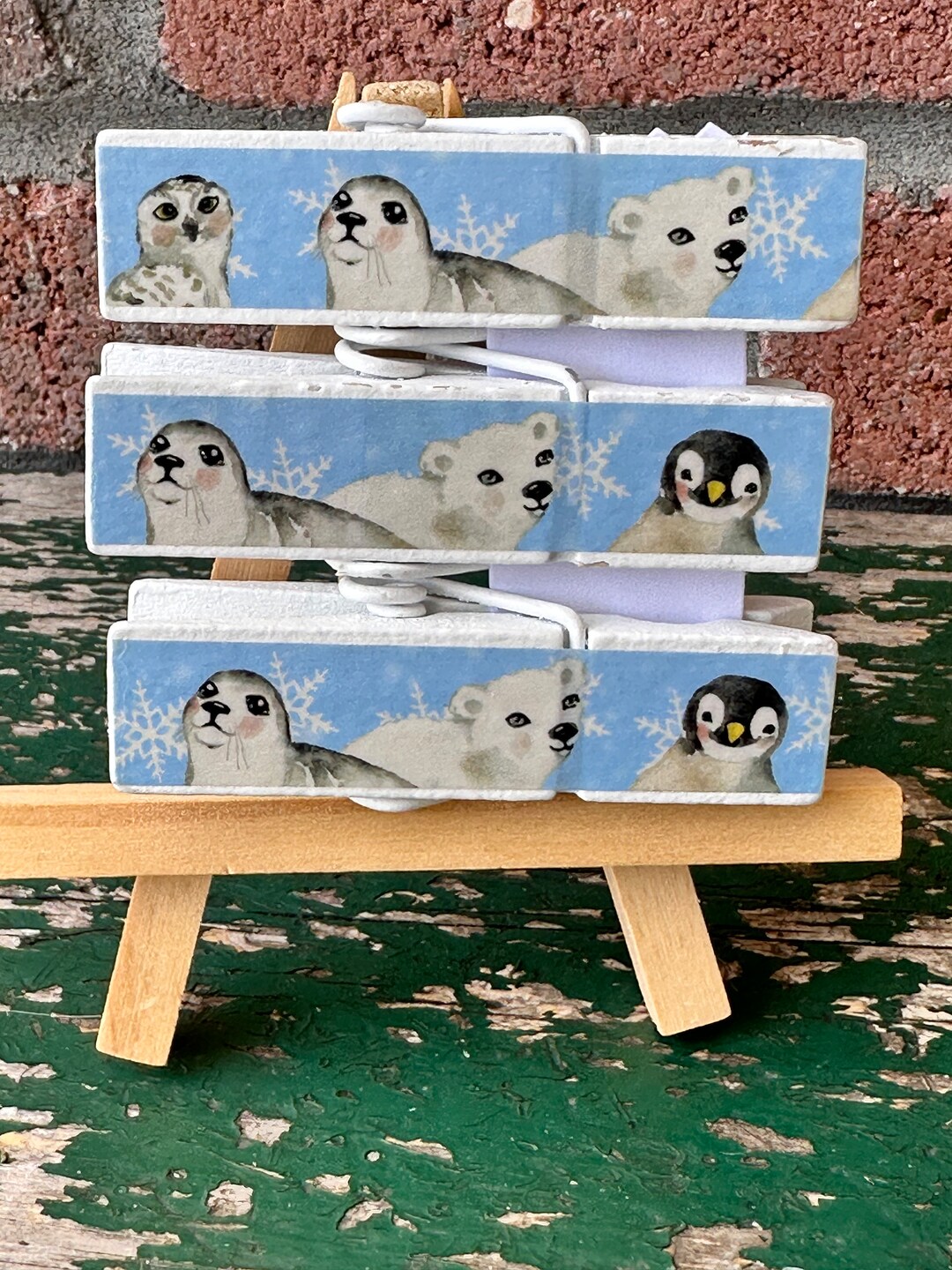 Arctic Animal Chip Clips: Handmade Polar Bear, Seal, Penguin Set - Etsy