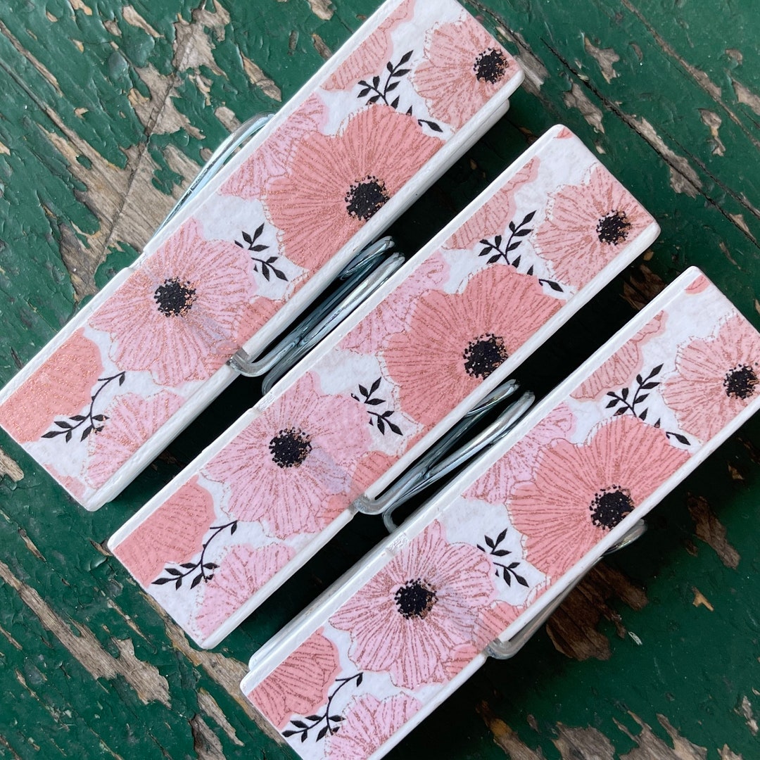 Pink Posey Flower Chip Snack Clips Set/3 - Etsy