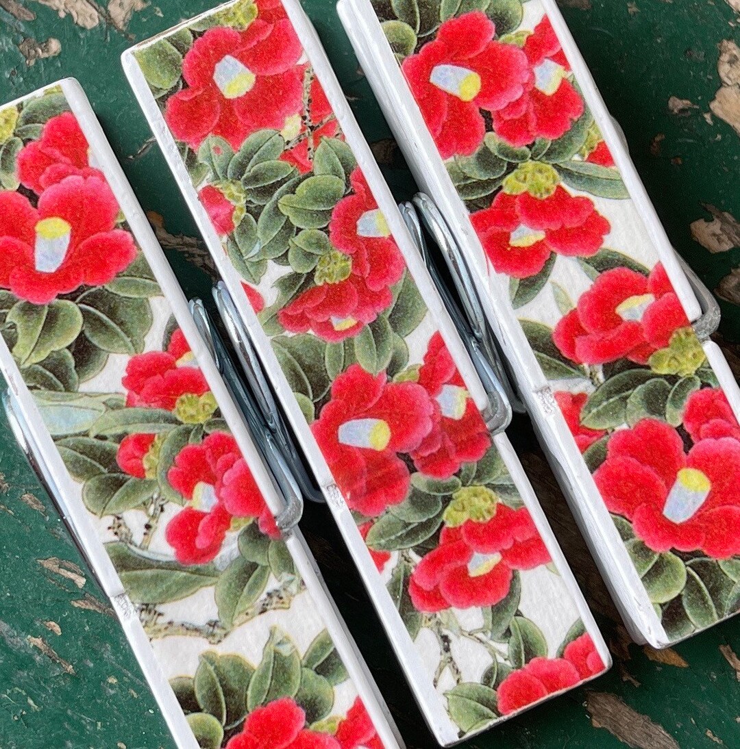 Red Hibiscus Flowers Floral Chip Snack Clips - Etsy