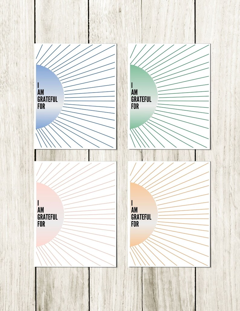 Sunburst Gratitude Worksheet Rainbow Set of 12 - Etsy