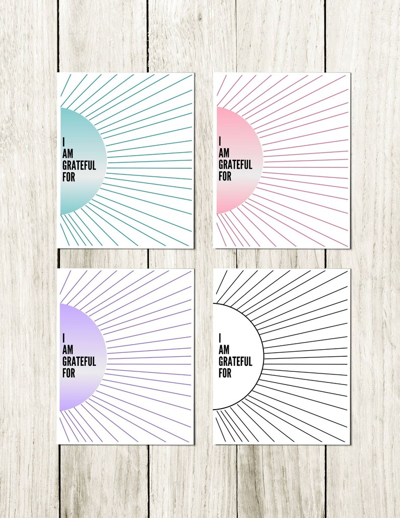 Sunburst Gratitude Worksheet Rainbow Set of 12 - Etsy
