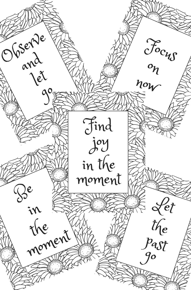 Mindfulness Coloring Pages Bundle #1 - Etsy