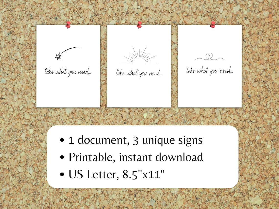 Take What You Need - Sign - Printable Poster - Digital Download - Etsy