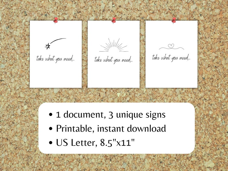 Take What You Need - Sign - Printable Poster - Digital Download - Etsy