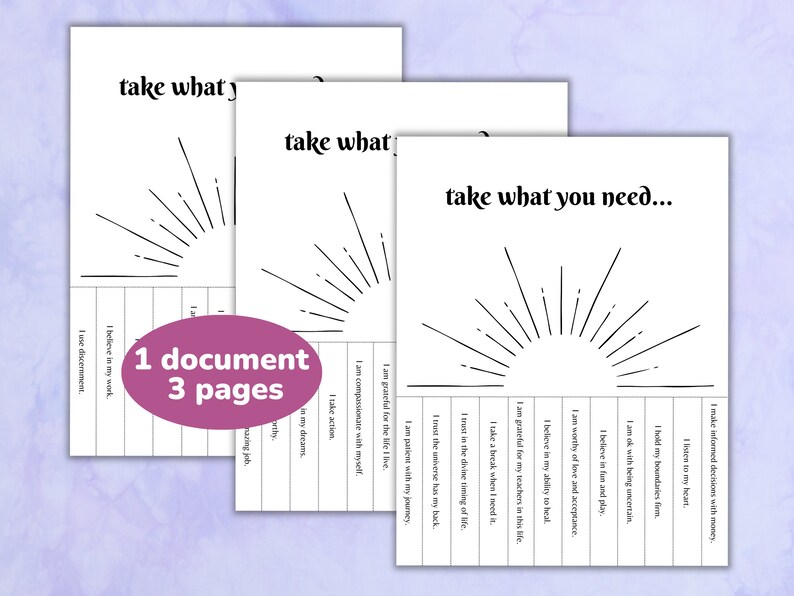 Take What You Need Affirmations Printable Poster - Etsy