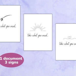 Take What You Need Sign Printable Poster Digital Download - Etsy