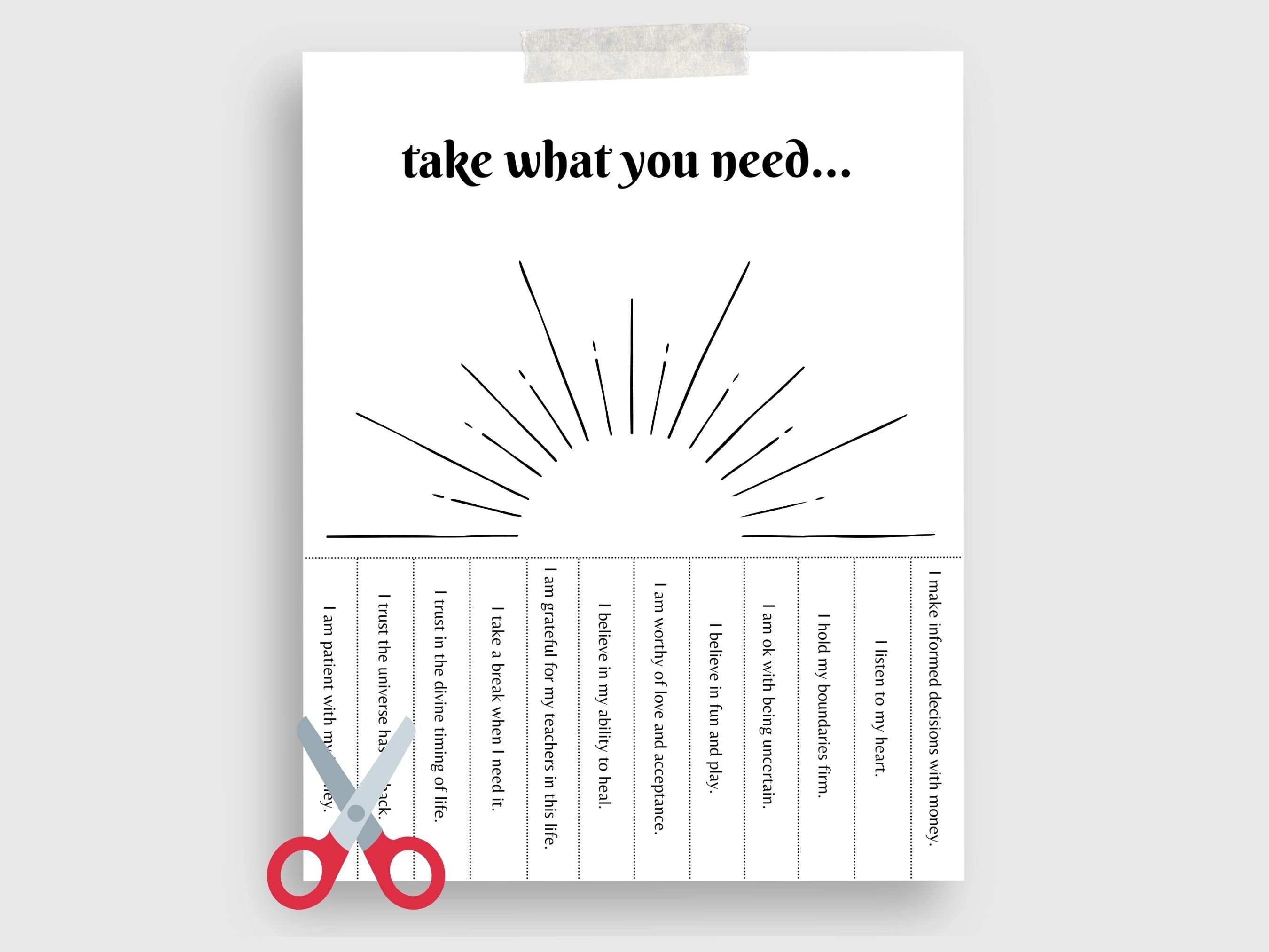 Take What You Need - Affirmations - Printable Poster - Etsy