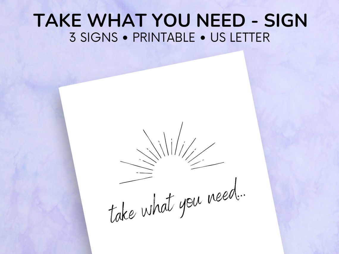 Take What You Need Sign Printable Poster Digital Download - Etsy