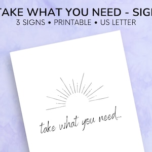 Take What You Need Sign Printable Poster Digital Download - Etsy