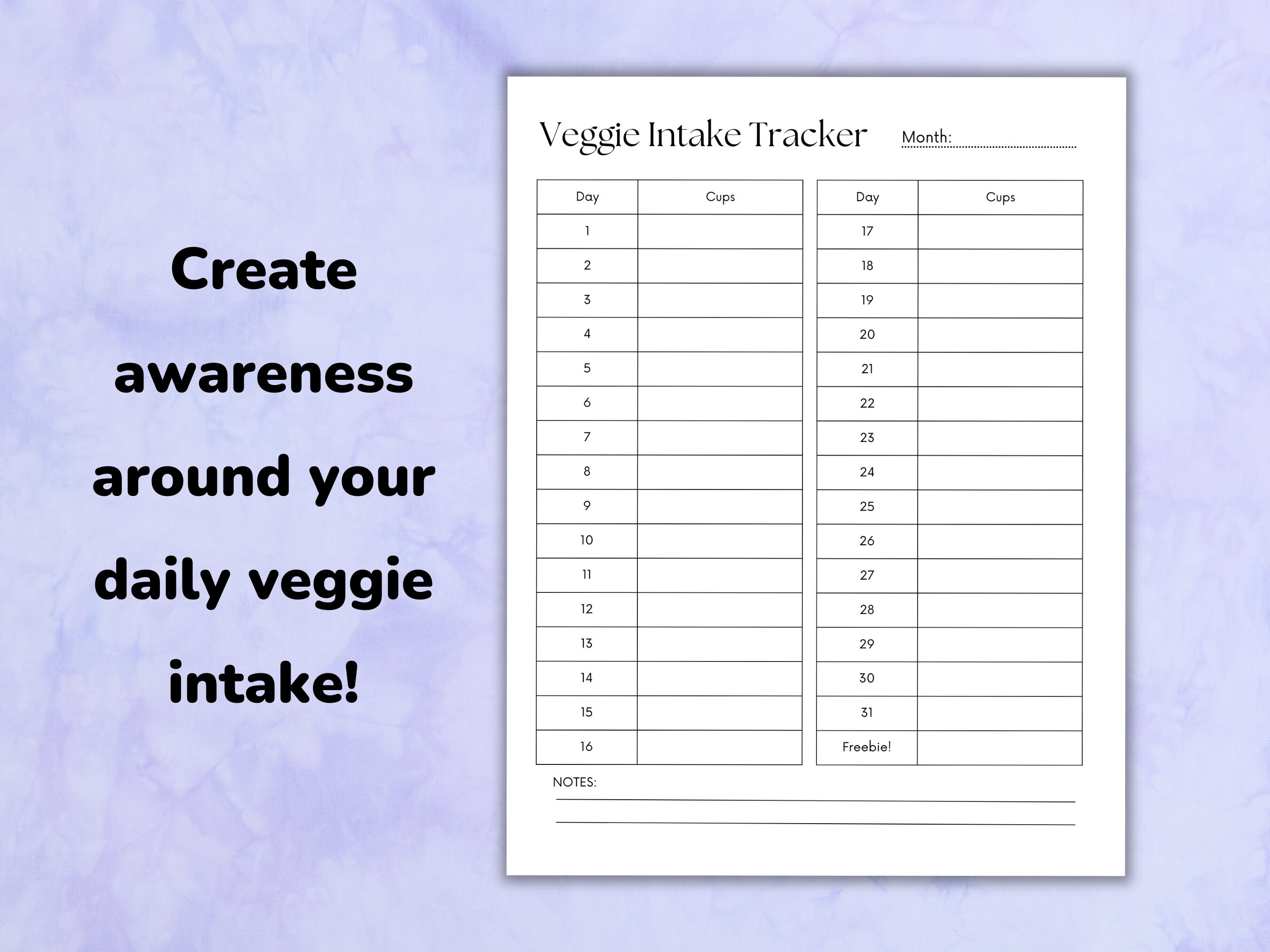 Daily Veggie Intake Tracker Printable - Etsy