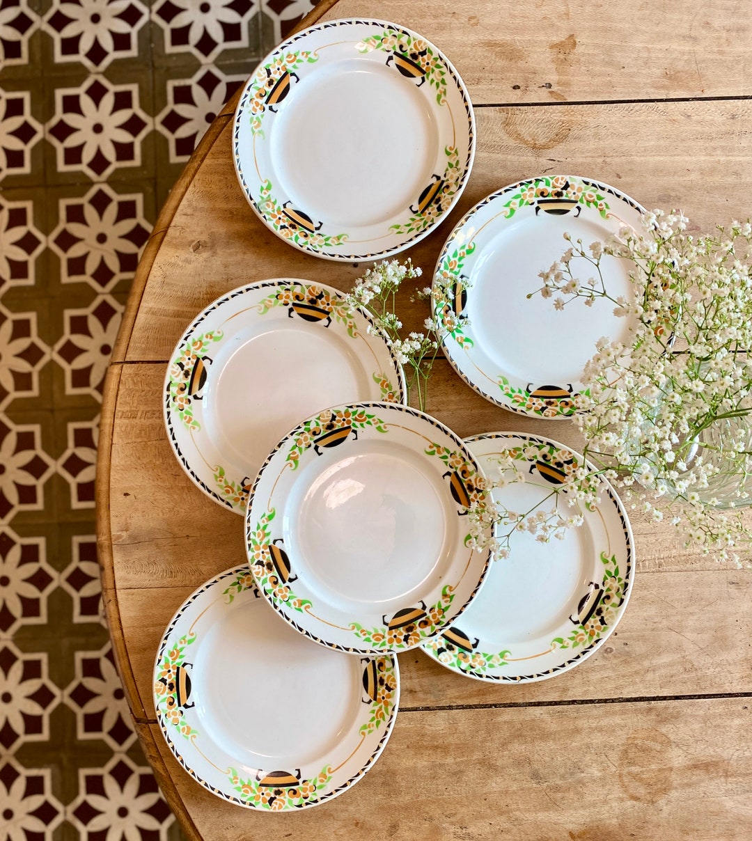 Set of 6 Vintage Flat Plates Moulin Des Loups - Etsy