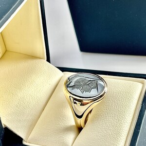 9ct Gold Centurion's Head Signet/dress Ring. Real Heamatite Stone ...