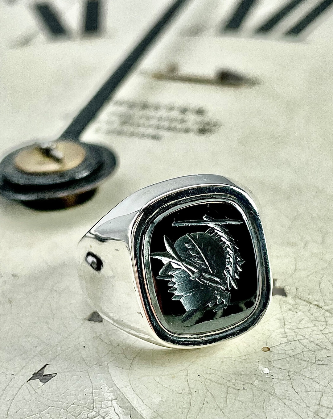 1970's Silver Centurion's Head Signet Ring Solid - Etsy