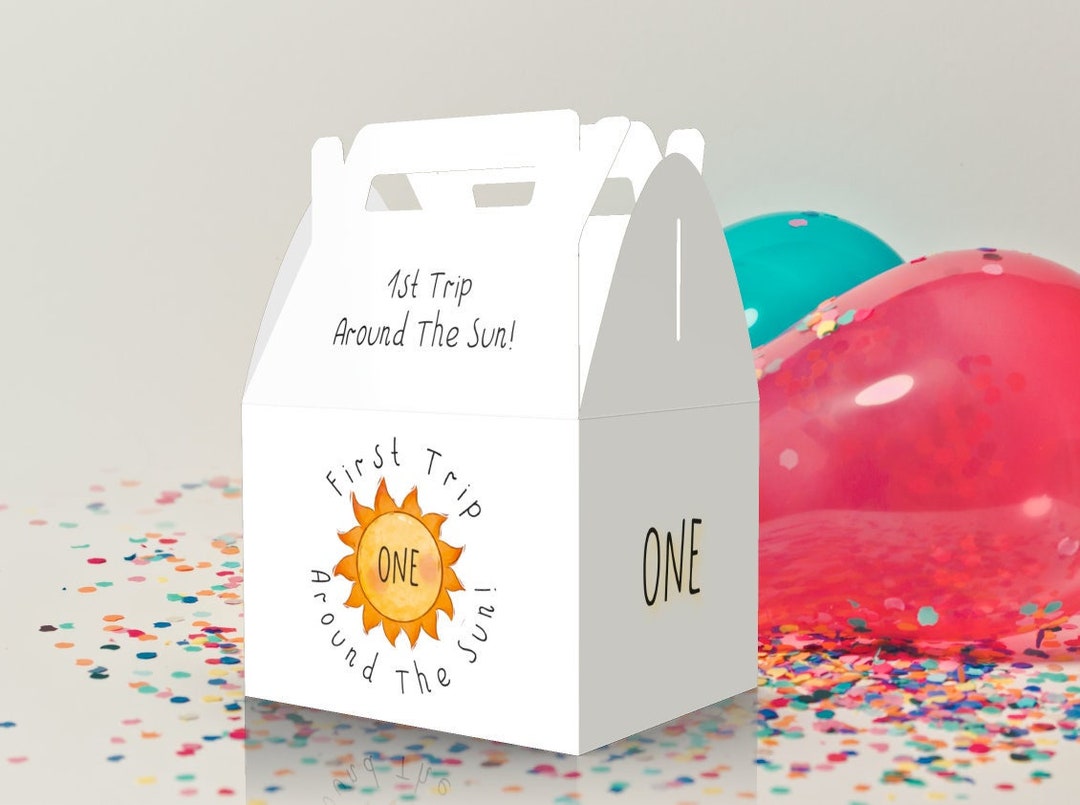 1st Trip Around the Sun Theme | Party Favor Boxes | Birthday | Baby ...