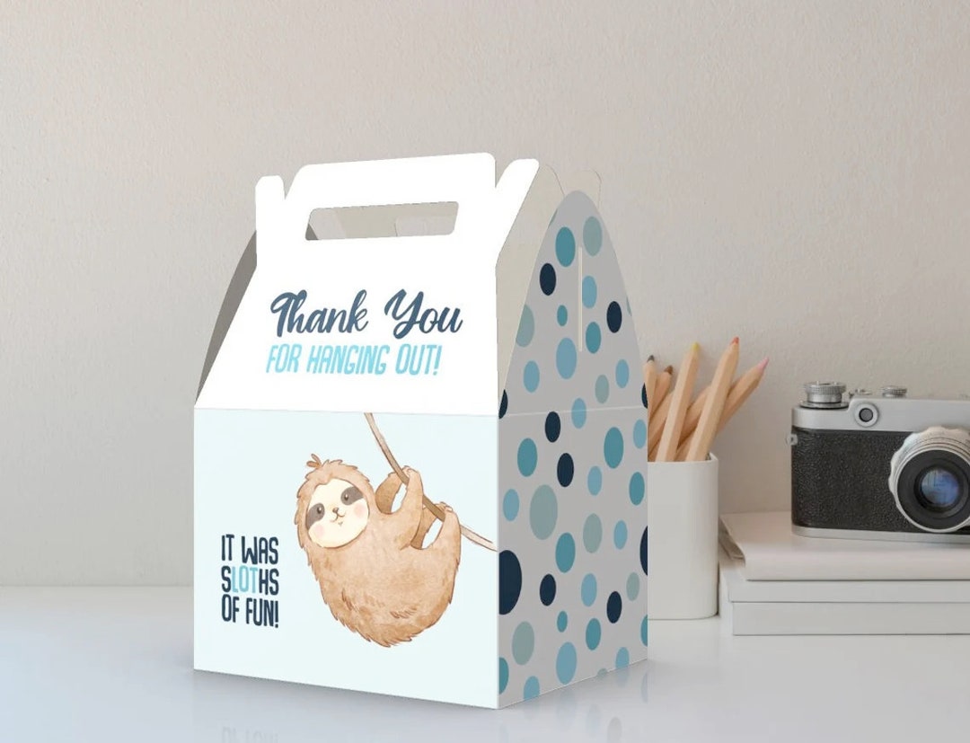 Sloth | Baby Sloth | Party Favor Boxes | Birthday | Baby Shower ...