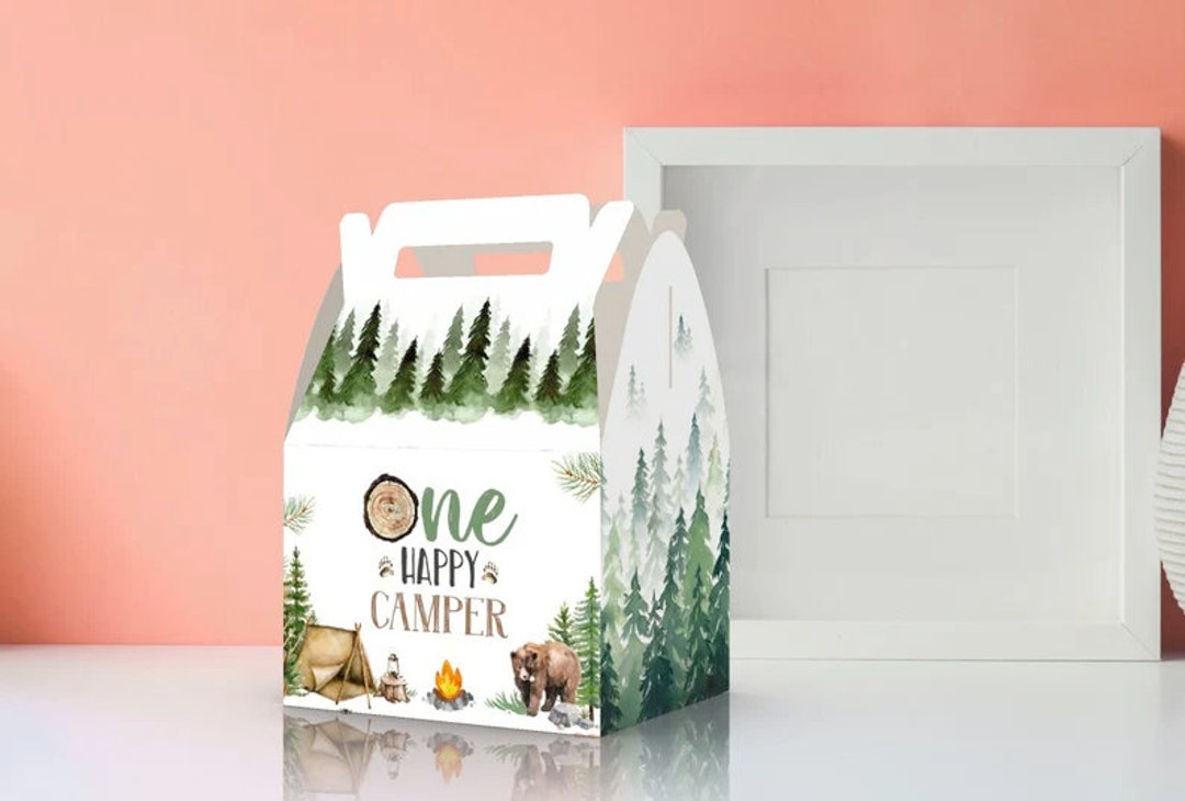 One Happy Camper Theme |favor Boxes | Birthday | Forest Bears | Pine ...
