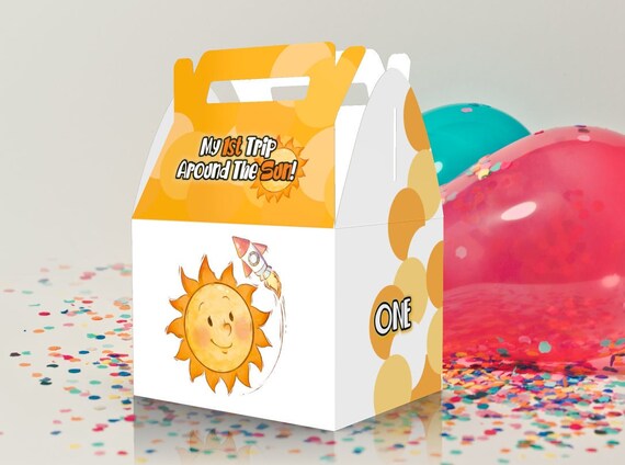 First Trip Around the Sun Theme Party Favor Boxes Birthday | Etsy