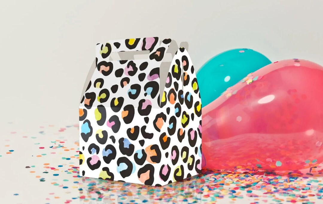 Cheetah Party Theme | Favor Boxes | Birthday | Baby Shower | Colorful ...