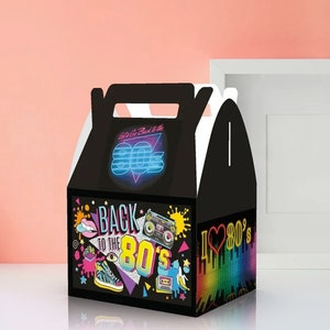 Back to the 80's Theme | Party Favor Boxes | Birthday | Retro Disco ...