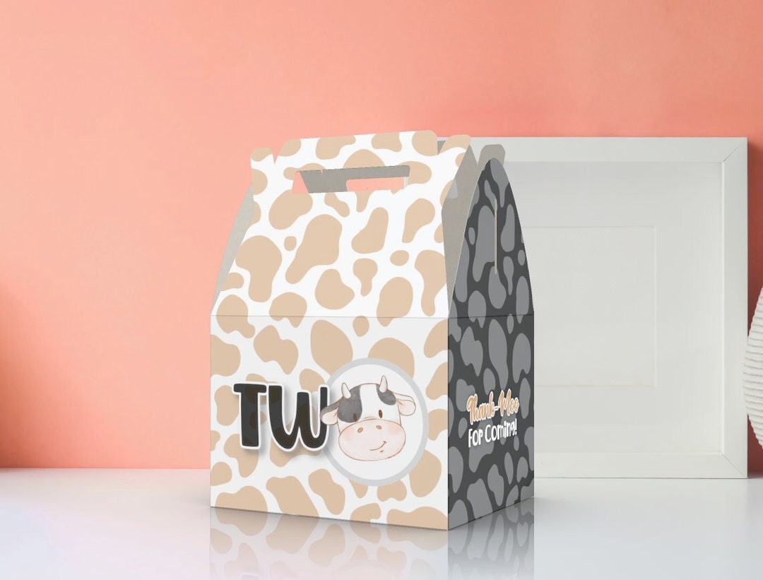 Cow | Thank You | Moo | Party Favor Boxes | Birthday | Baby Shower ...