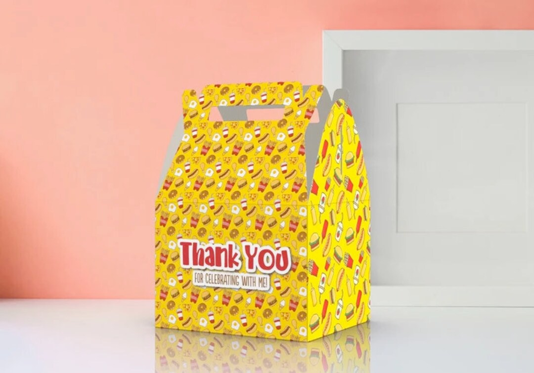 Food Theme | Party Favor Boxes | Birthday | Baby Shower | Burger ...