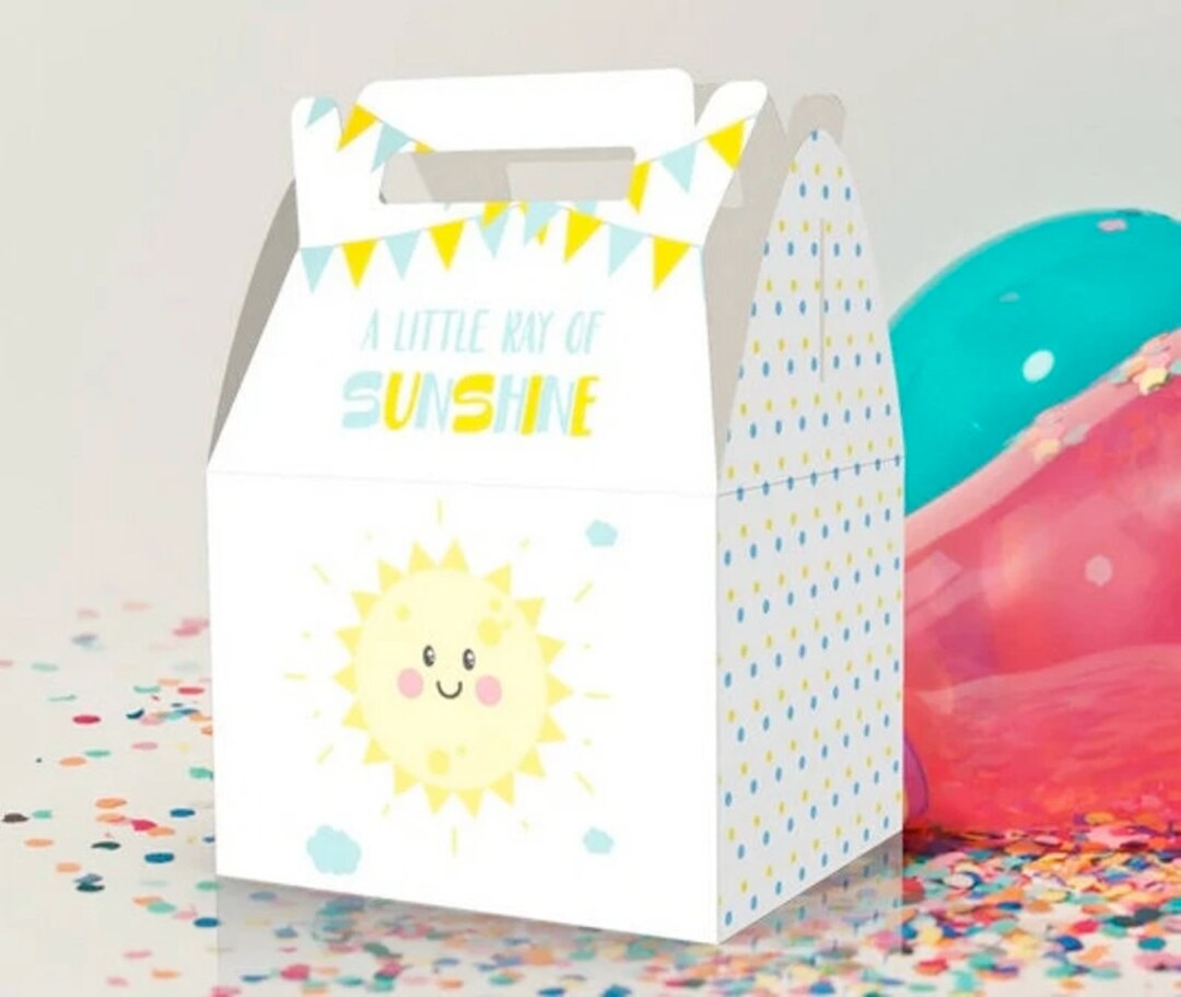 Little Sunshine Sun Theme | Party Favor Boxes | Birthday | Baby Shower ...