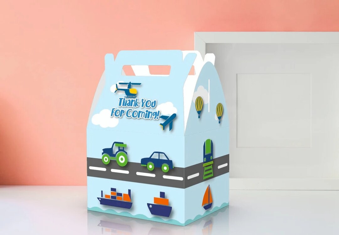 Transportacion Plane | Cars | Ships | Party Favor Boxes | Birthday ...