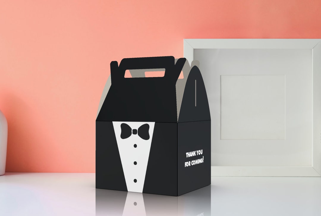 Black Bow Tie Theme | Party Favor Boxes | Birthday | Baby Shower ...