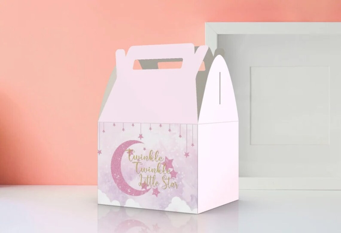 Pink Twinkle Twinkle Little Star Theme favor Boxes Birthday - Etsy