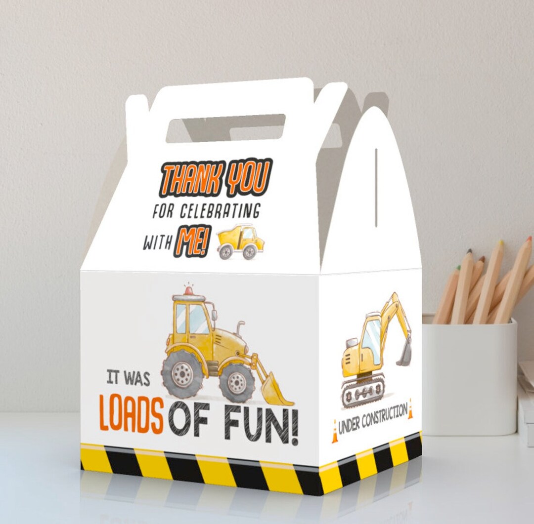 Construction | Loads of Fun | Party Favor Box | Birthday | Baby Shower ...