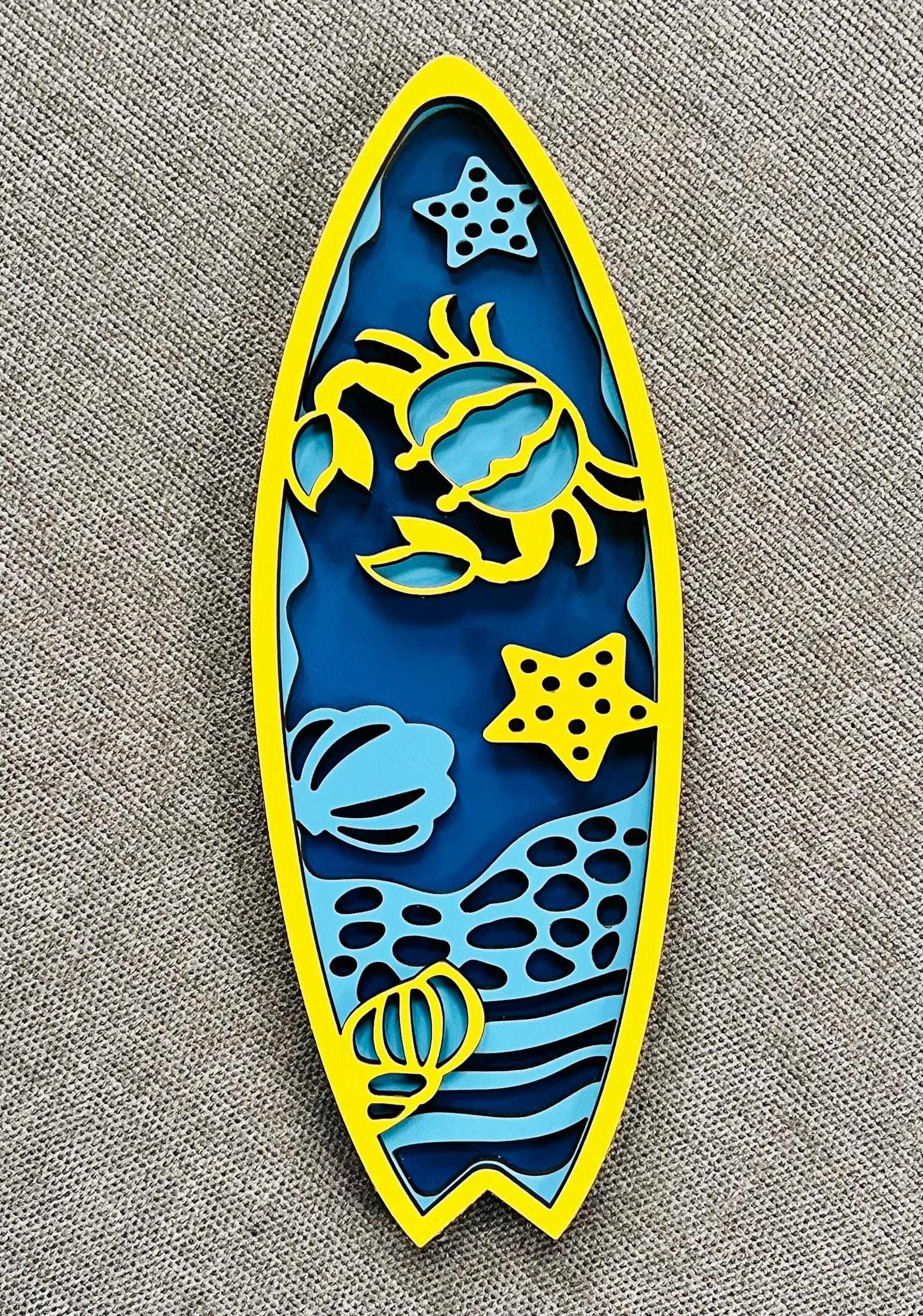 3D Surf Board - Laser Cut Wall Decor - Etsy