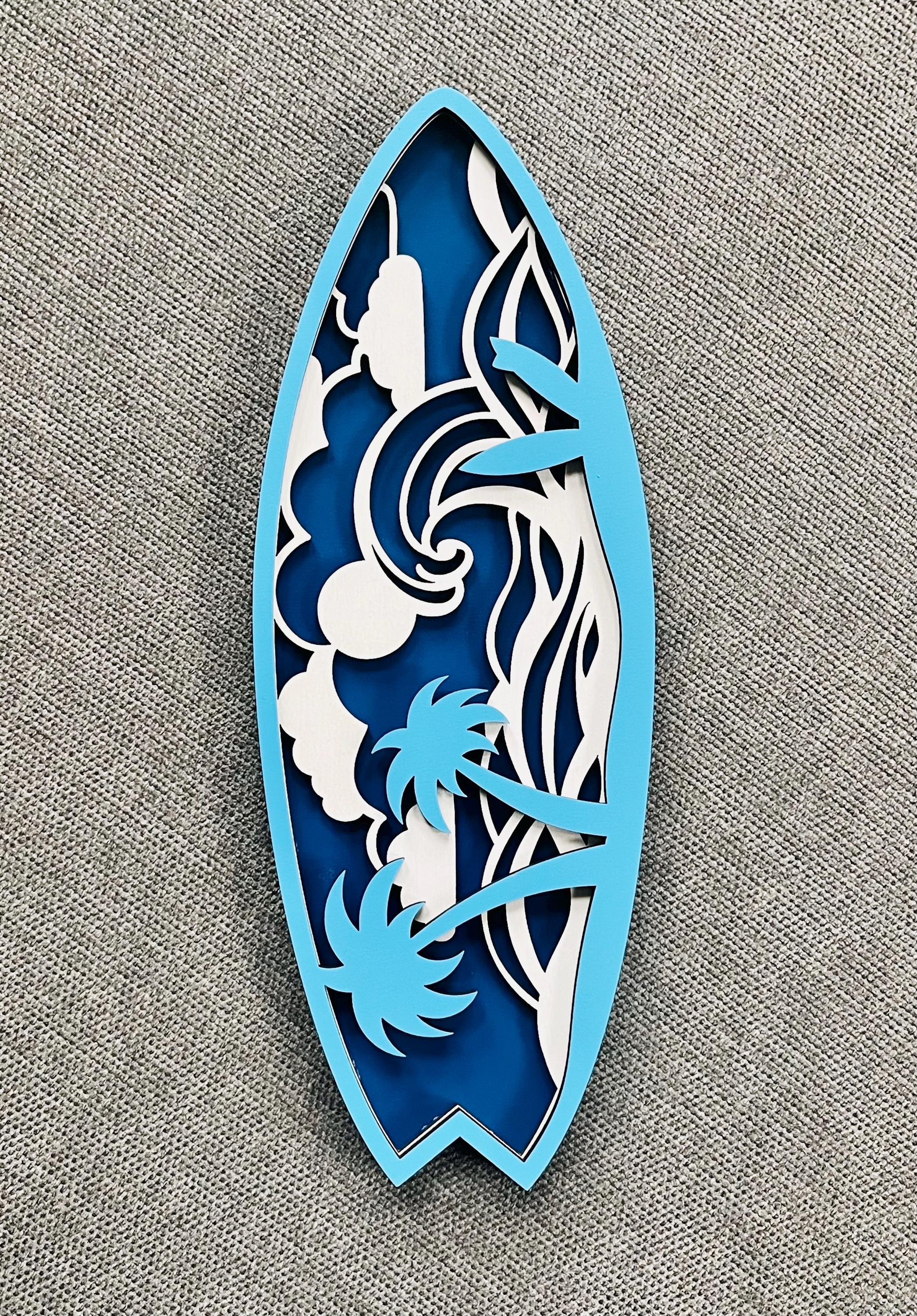 3D Surf Board - Laser Cut Wall Decor - Etsy