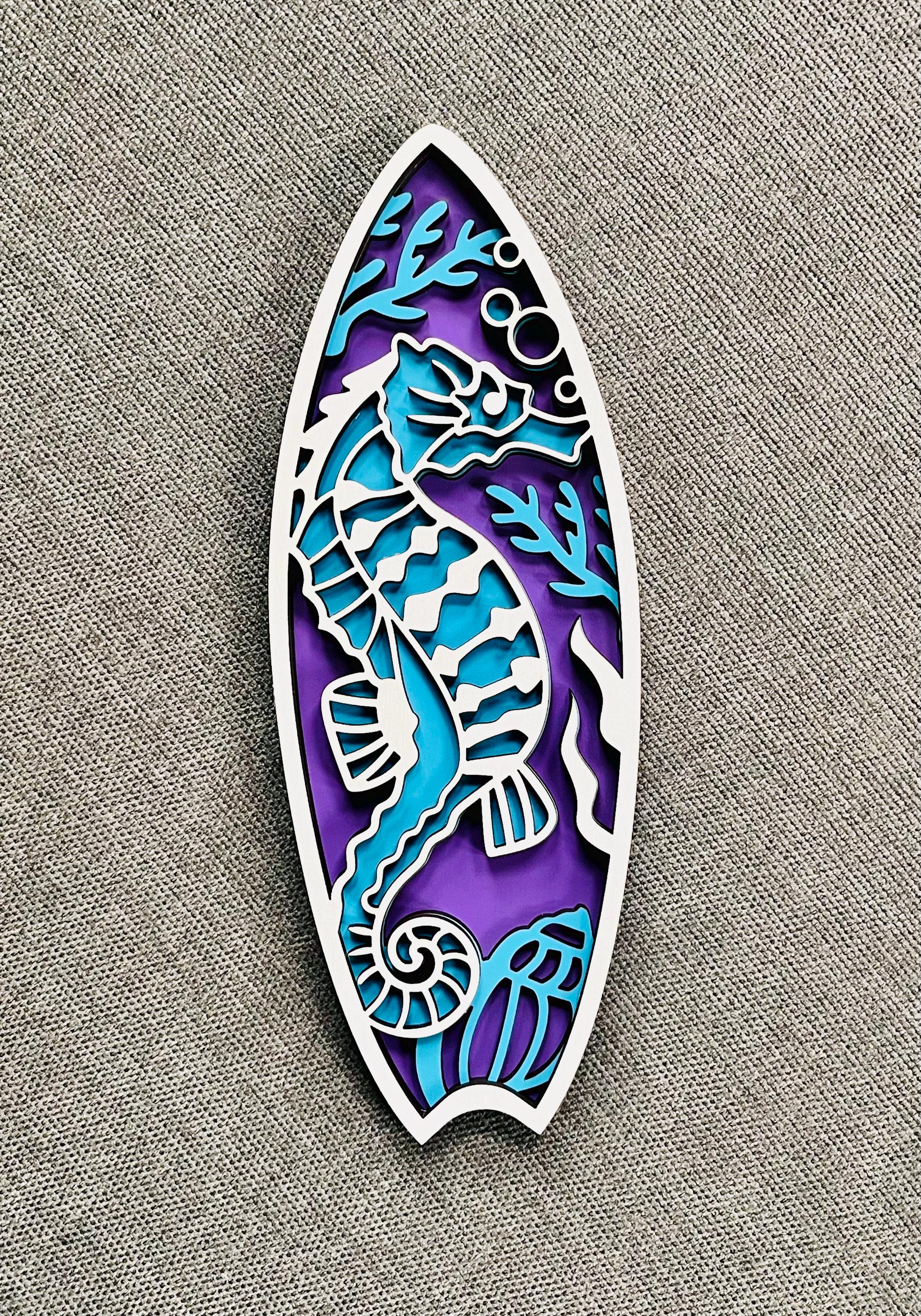 3D Surf Board - Laser Cut Wall Decor - Etsy