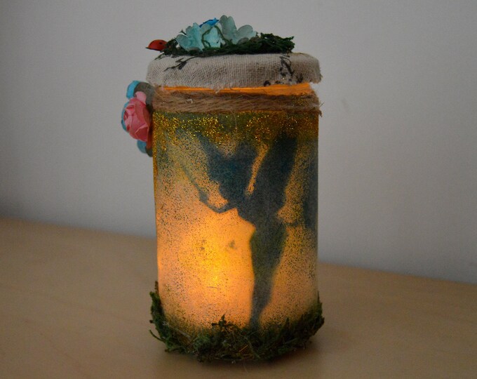Tinker Bell Candle Jar Holder Peter Pan Fantasy Neverland. Jar - Etsy