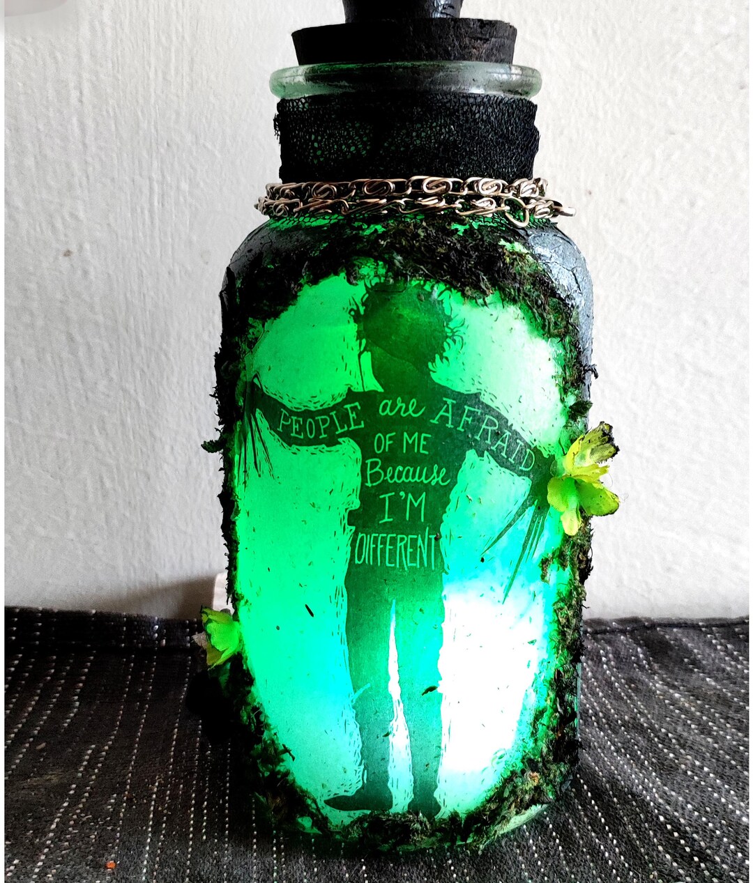 Edward Scissorhands Candle Tim Burton. Jar Shadow Lamp Night Light ...