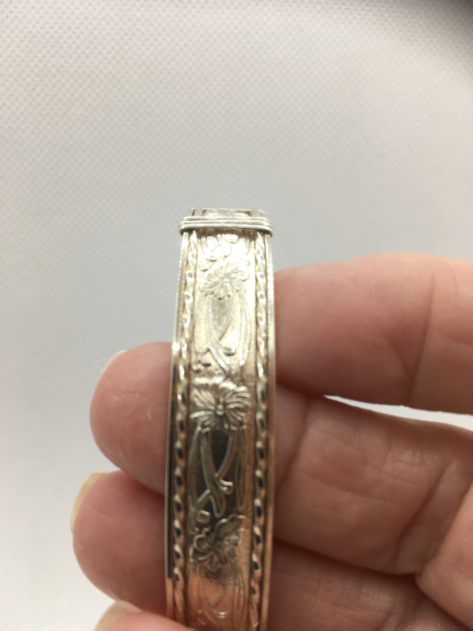 Sterling Silver Patterned Wire Bracelet Trimmed in Gold Filled Wire. - Etsy