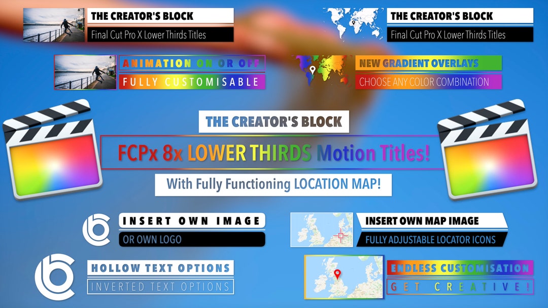 8 Final Cut Pro X Lower Thirds Titles V2: Location Map & Logo (PDF ...