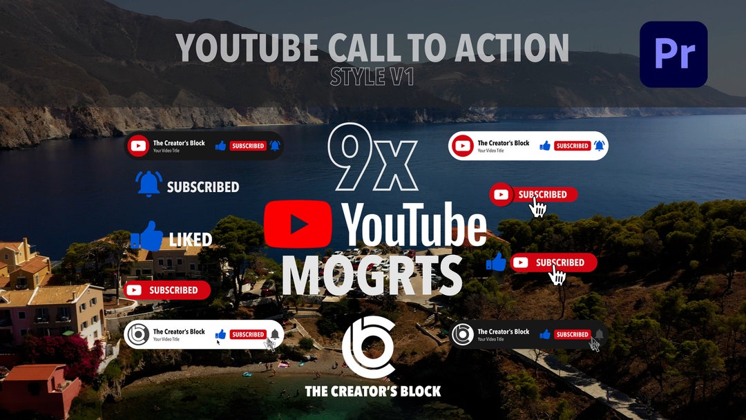 Youtube Call to Action Mogrts: Premiere Pro Templates - Etsy