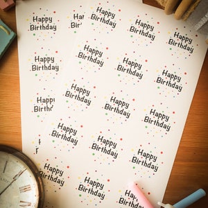 30 Happy Birthday Stickers / Envelope Seals - Etsy