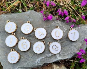 Gold Numbers Charms - Etsy