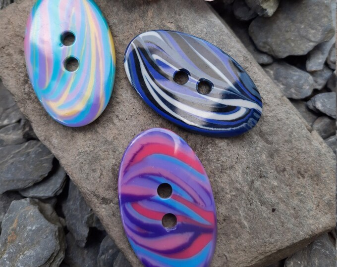 45mm Multi-coloured BIG Buttons. 2 Stunning Buttons per Pack. - Etsy