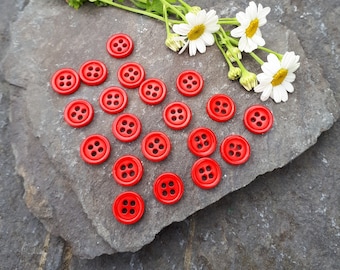 Mini Red Buttons - Etsy