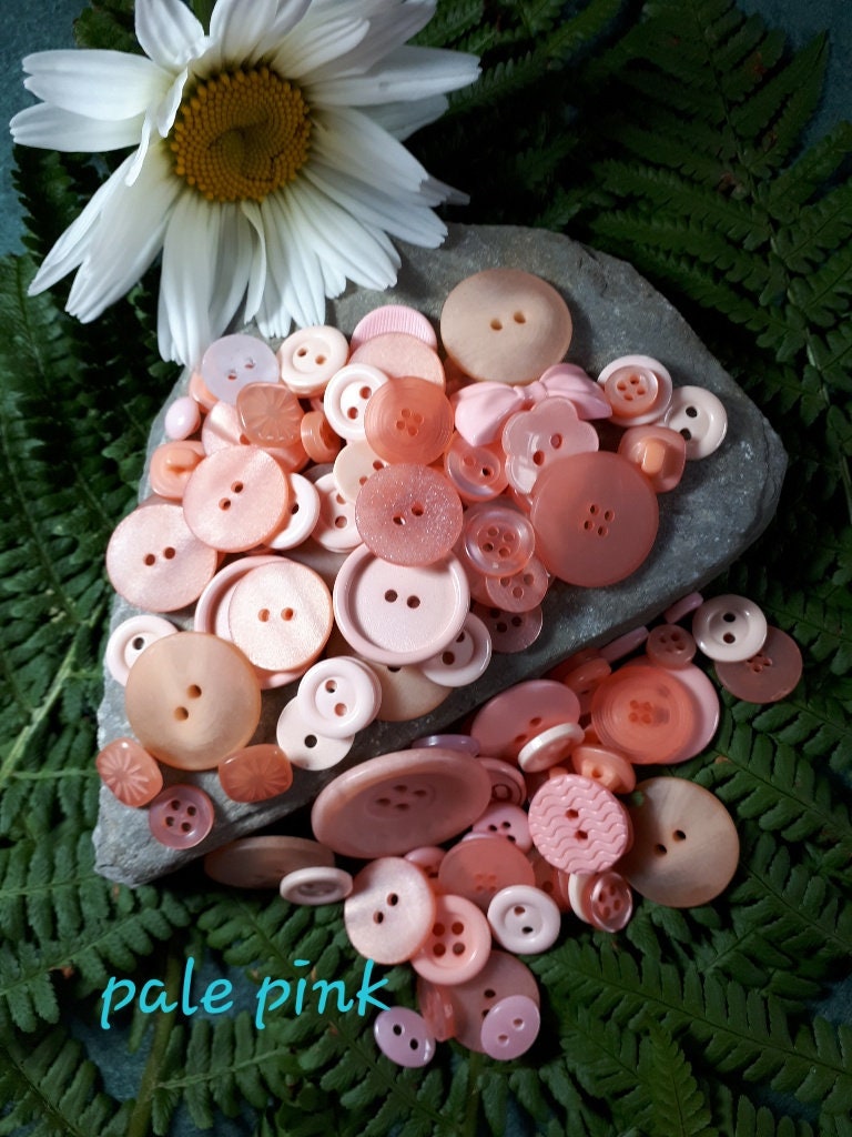 Mixed 50g Pale Pink Buttons - Etsy
