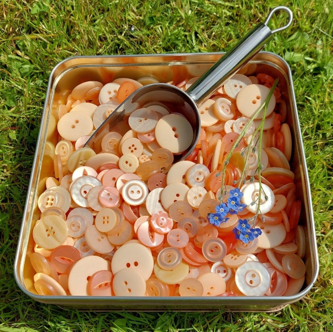 Mixed 50g Bag of Peachy Apricot Buttons. - Etsy