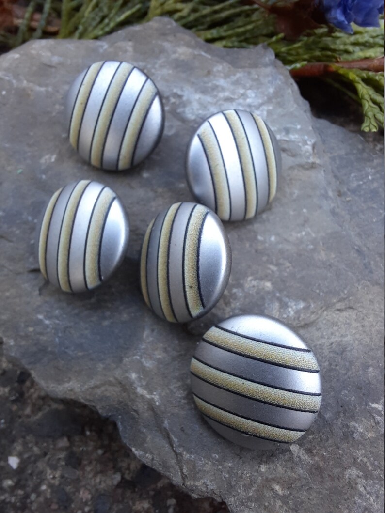 Glorious Two Tone Silver Shank Backed Buttons. Sewing Closures ...