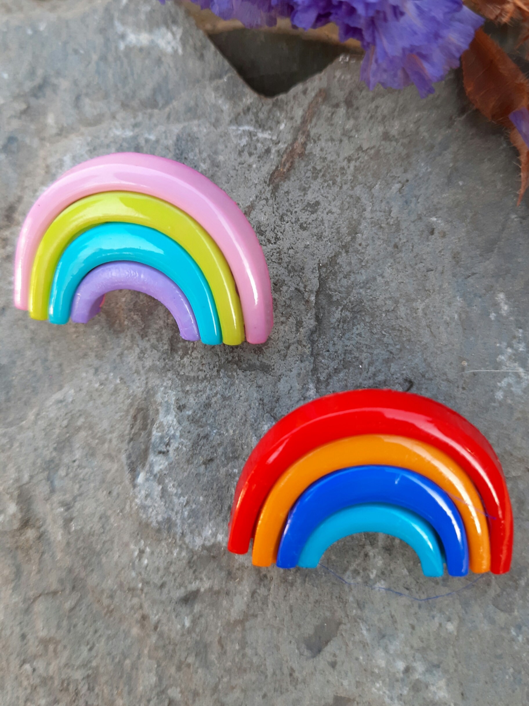 Rainbow Buttons. Bright or Pastel You Decide. 2 Buttons per Listing. - Etsy