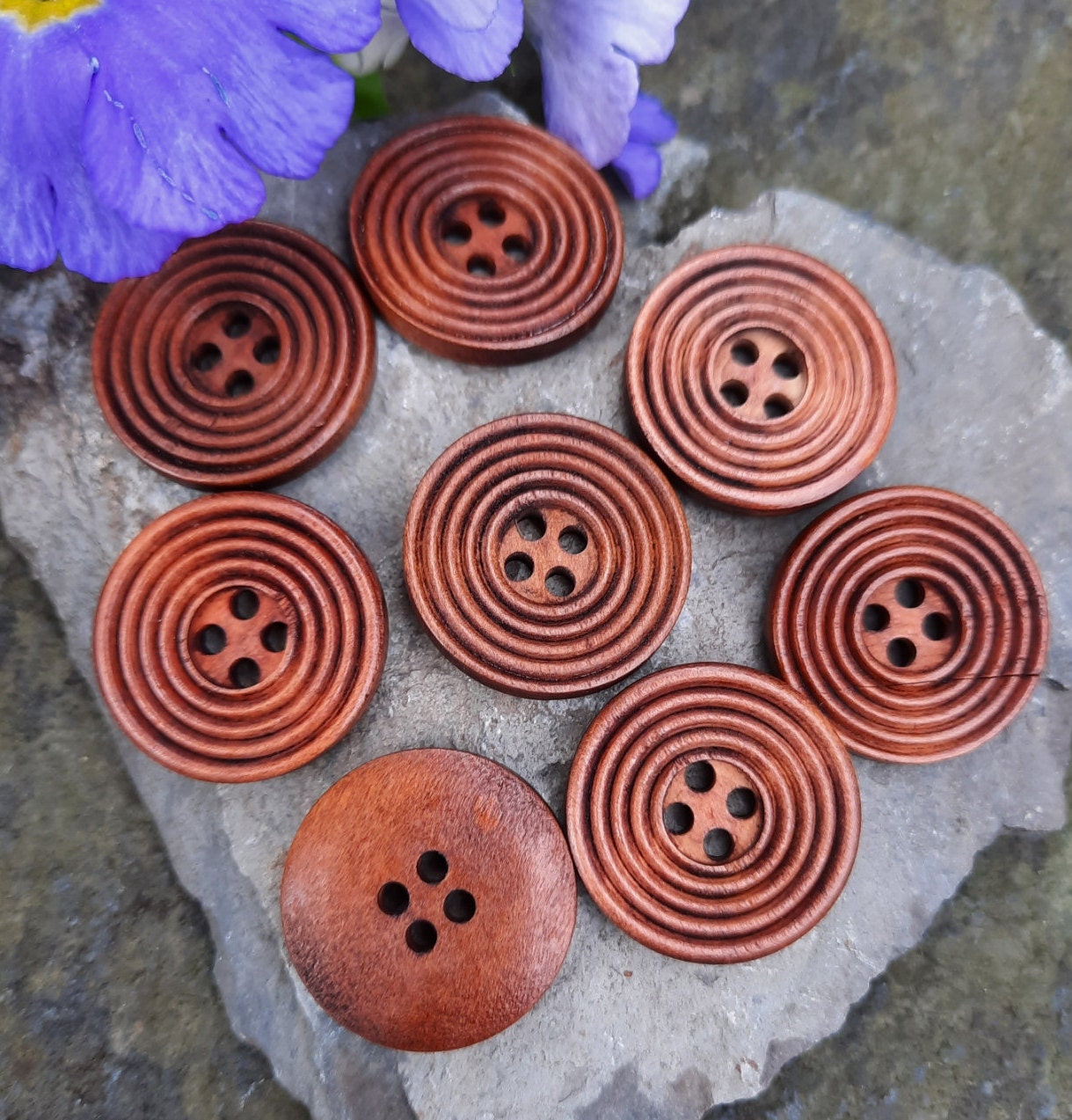 25mm Coffee Coloured Wooden Buttons. 8 Button Pack. - Etsy UK