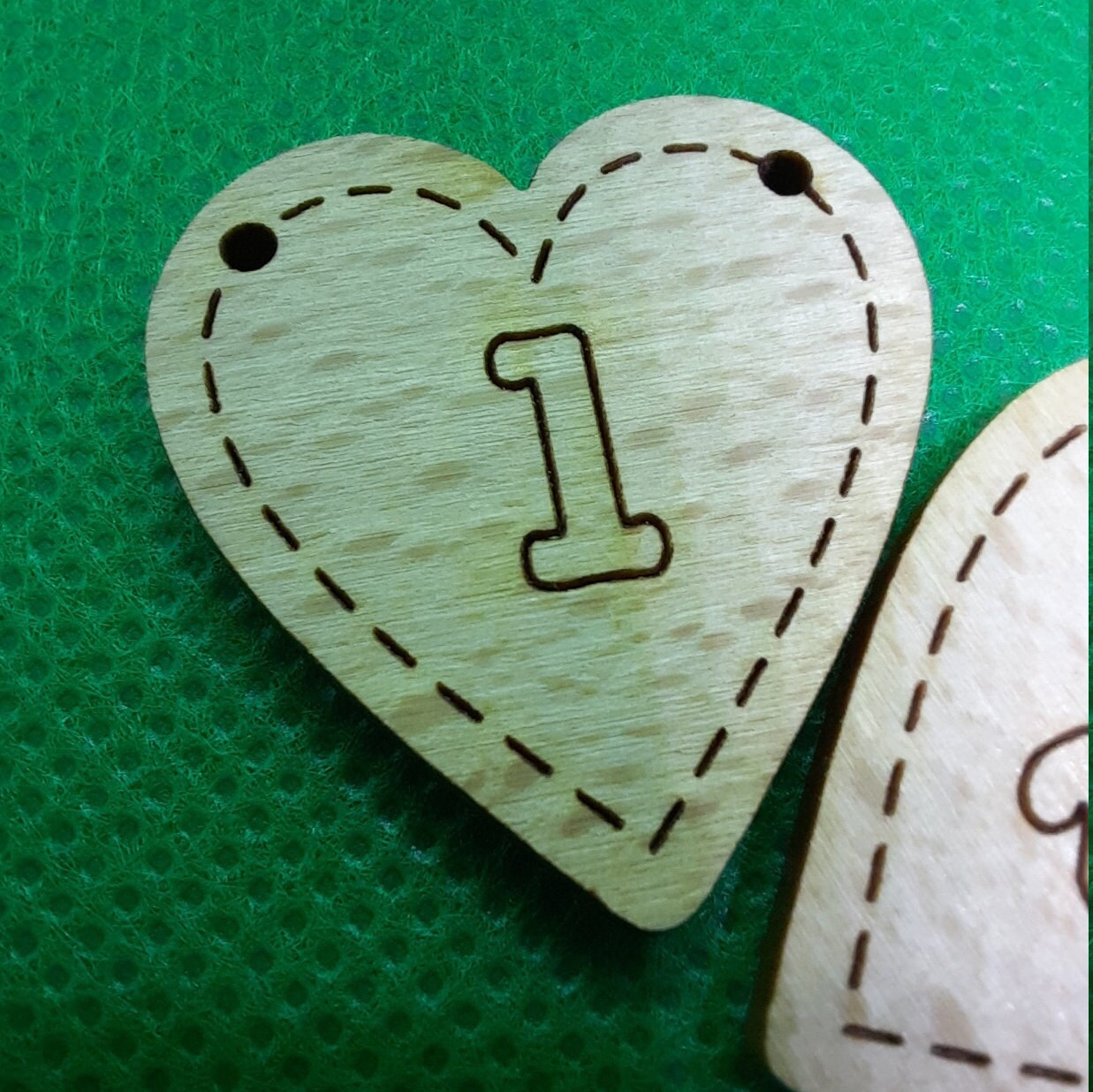 Wooden Heart Shaped Number Buttons. Full Set 0-9 - Etsy