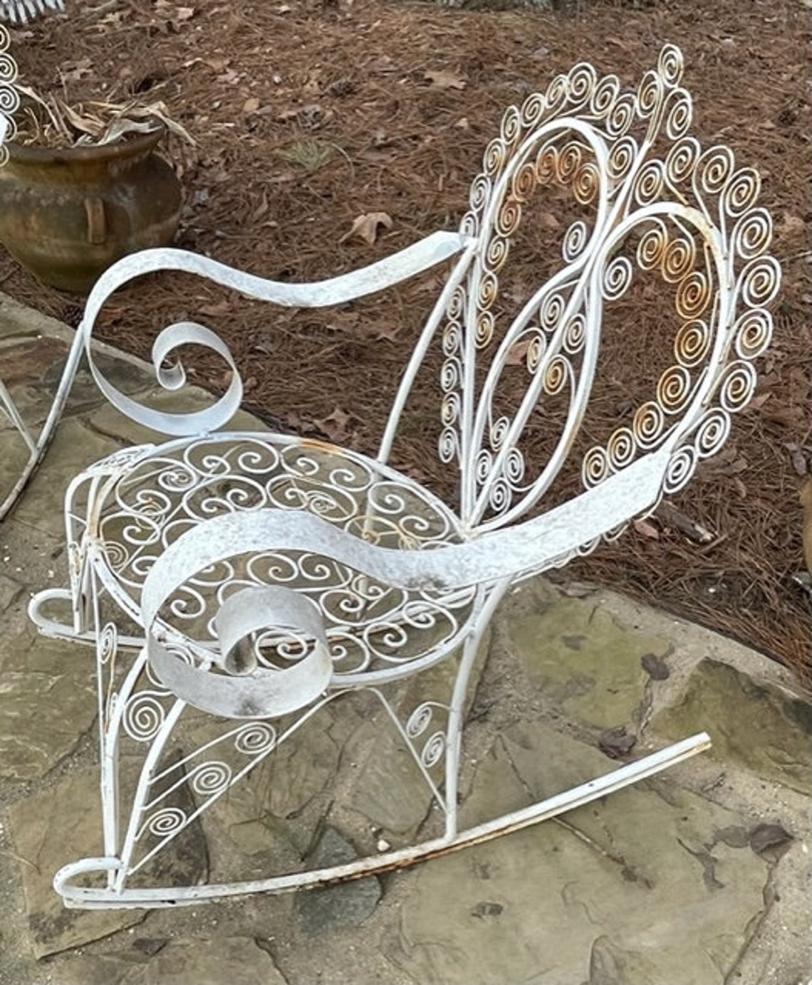 Vintage Metal Rocking Chairs - a Pair - Etsy