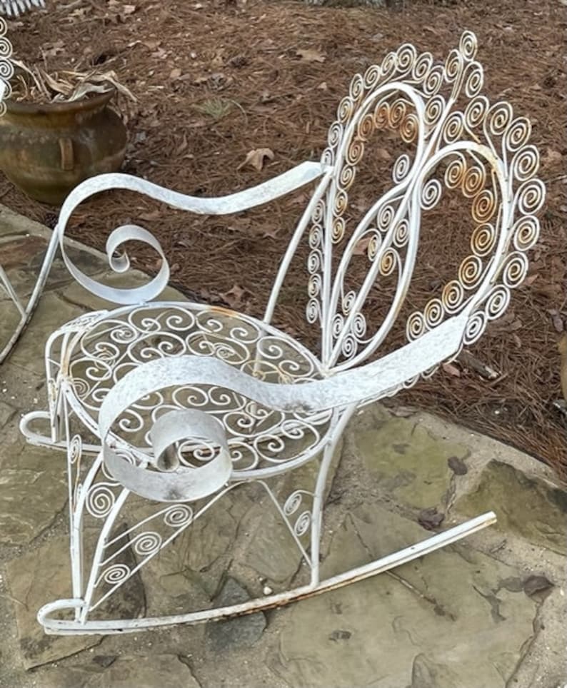 Vintage Metal Rocking Chairs - a Pair - Etsy